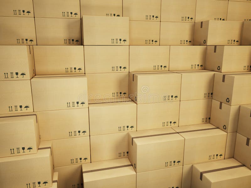 Pile of cardboard box stock illustration. Illustration of global - 43360894
