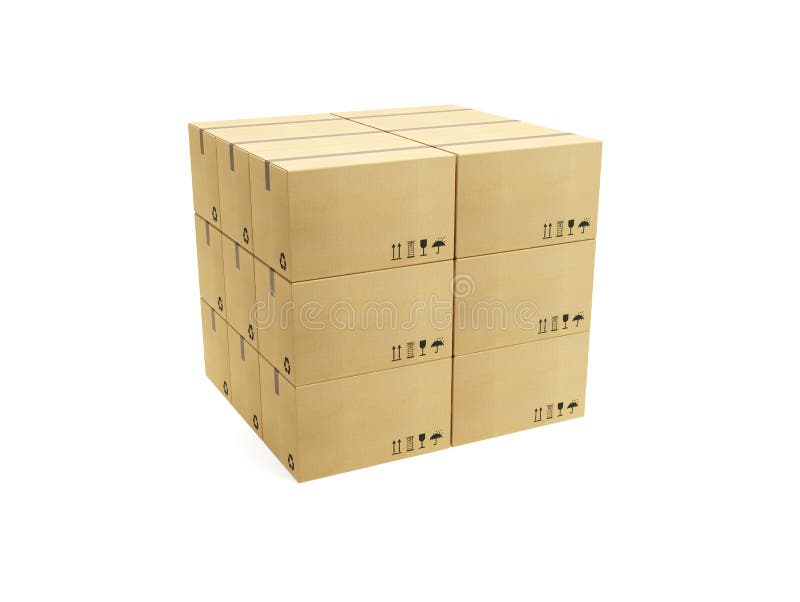 Pile of cardboard box stock illustration. Illustration of commercial ...