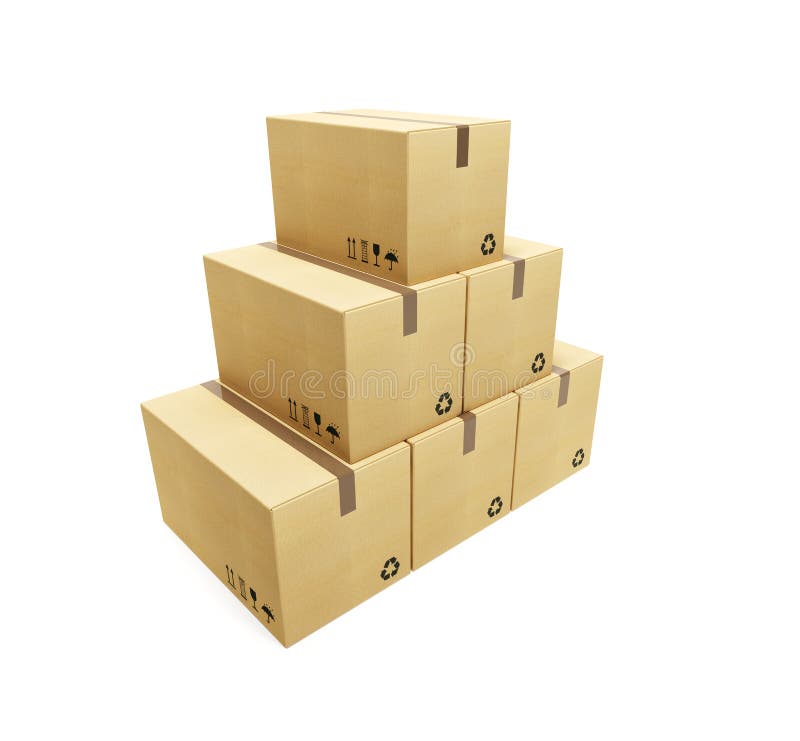 Pile of cardboard box stock photo. Image of packet, freight - 47019414