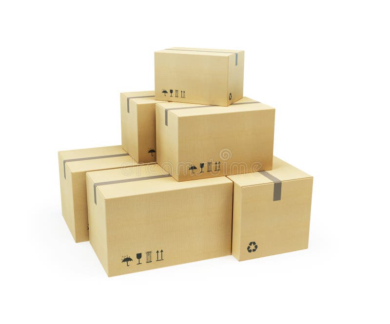 Pile of cardboard box stock illustration. Illustration of carton - 50412597