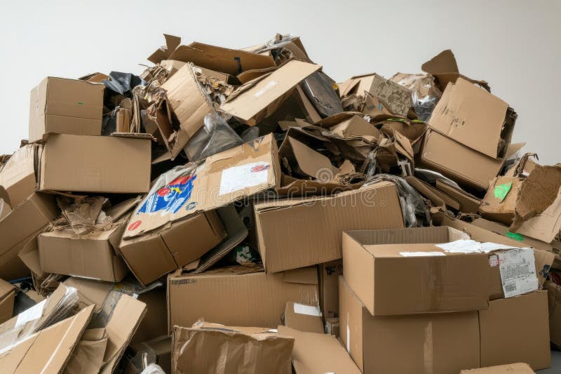 Pile of Cardboard Boxes stock image. Image of recyclable - 382322225
