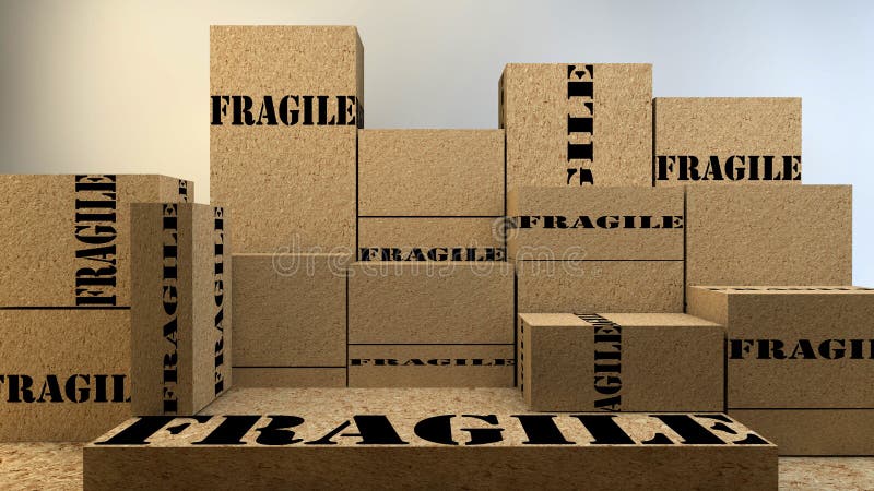 Cardboard Box and Fragile Tape Stock Photo - Image of secure, fragile ...