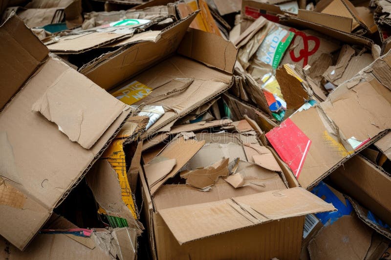 Pile of Cardboard Boxes for Recycling Stock Image - Image of paper ...