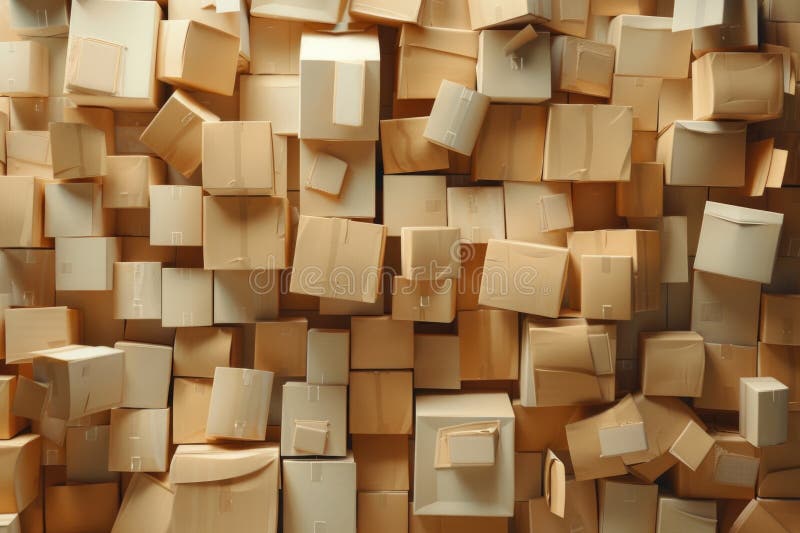A Pile of Cardboard Boxes Stacked on Top of Each Other. Suitable for ...