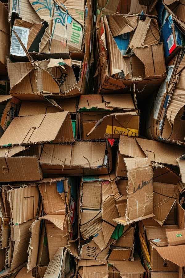 A Pile of Cardboard Boxes Stacked on Top of Each Other. Suitable for ...