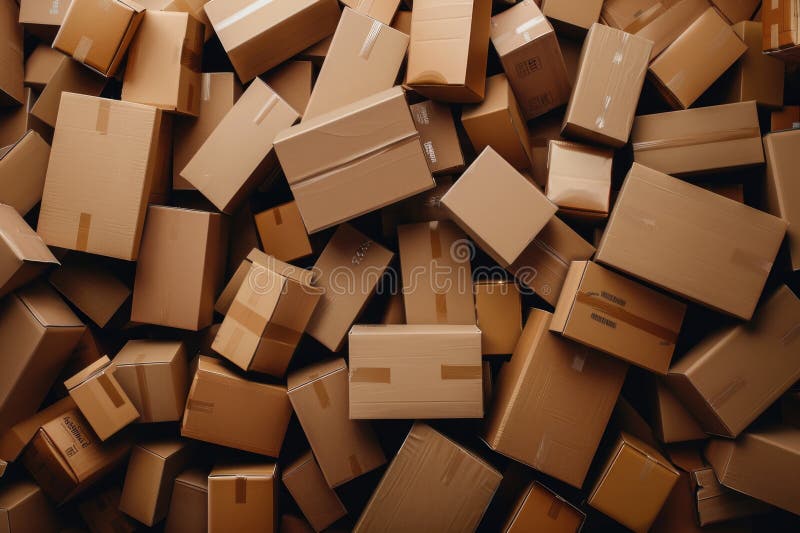 A Pile of Cardboard Boxes Stacked on Top of Each Other. Suitable for ...