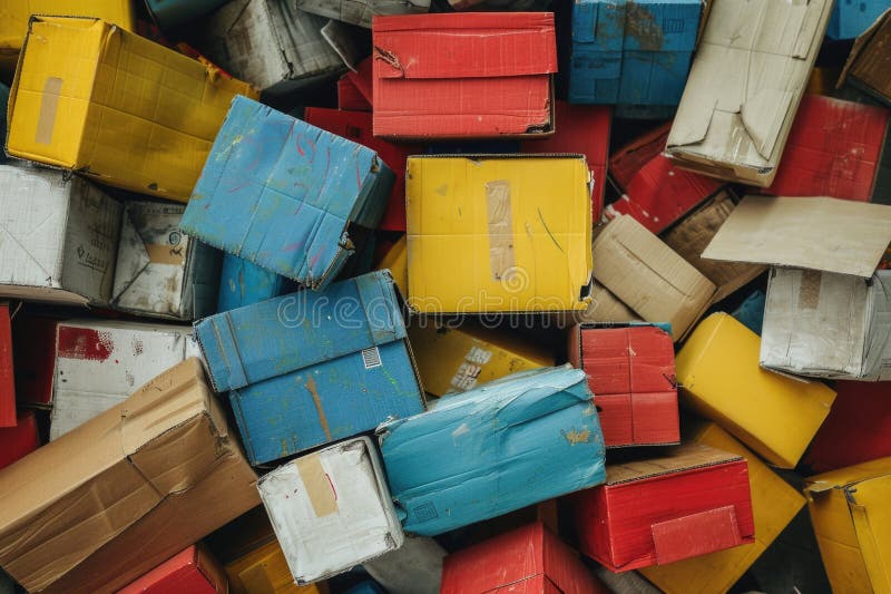 A Pile of Cardboard Boxes Stacked on Top of Each Other. Suitable for ...