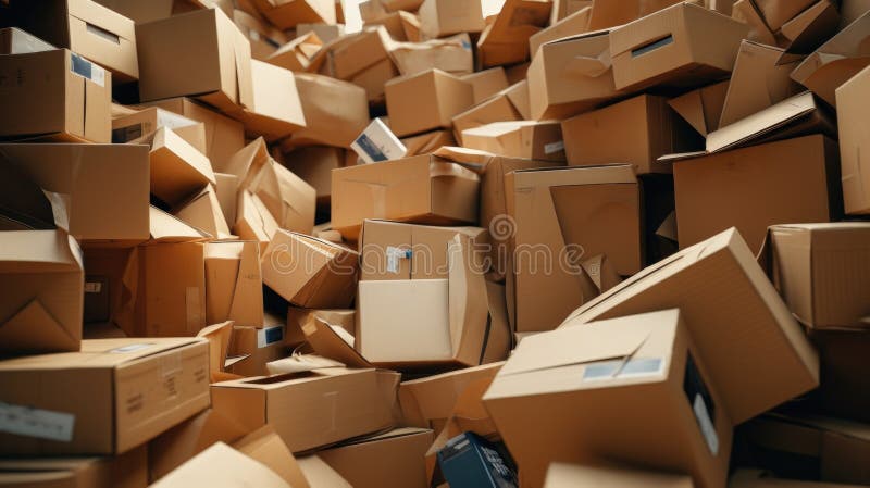 Pile Cardboard Boxes Stacked Top Each Other Suitable Shipping Storage ...