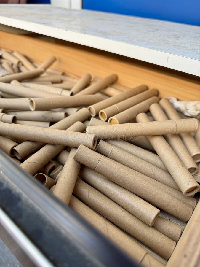 Pile of Cardboard Tubes for Recycling and Eco Packaging Stock Photo ...