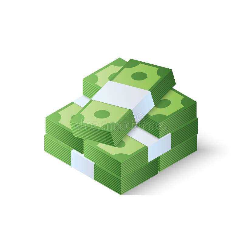 Pile of Cash. Stack of Dollars Stock Vector - Illustration of income ...