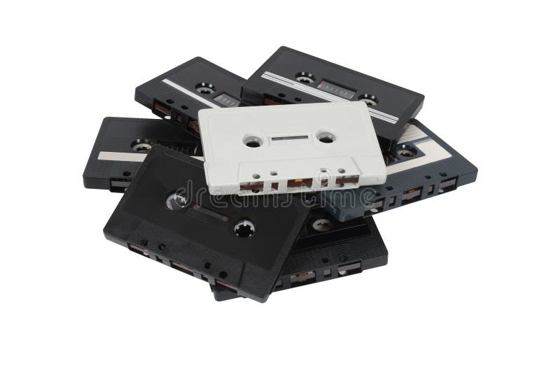 Pile of cassette tapes stock image. Image of white, analogue - 30457919
