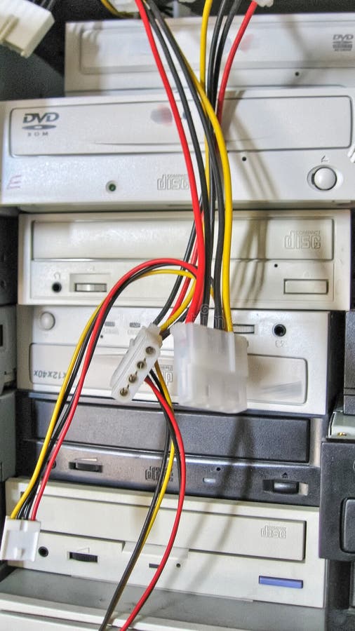 Pile of CD and DVD Readers with Cables Stock Photo - Image of cddrive ...