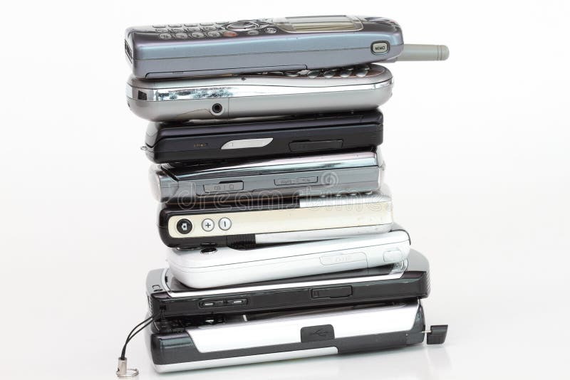 Stack of cell phones stock photo. Image of stack, telephone - 16635812