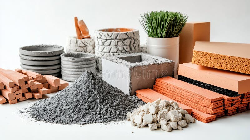 A Pile of Cement and Other Materials are on a Table Stock Illustration ...