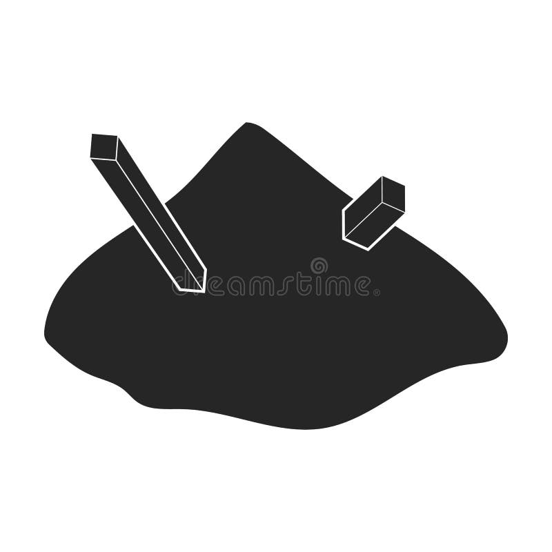 Pile Cement Vector Icon.Black Vector Icon Isolated on White Background ...