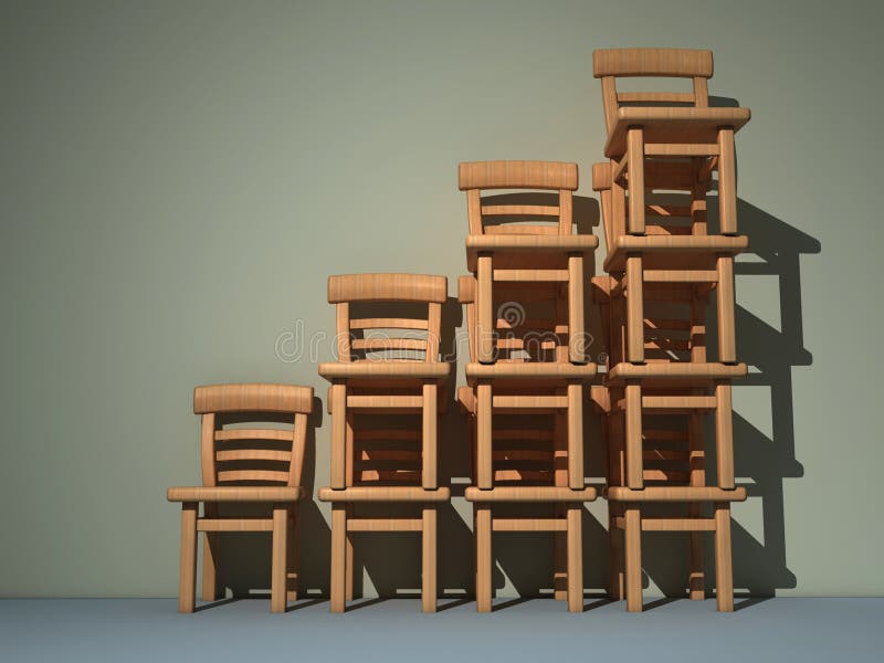 Pile of chairs stock illustration. Illustration of idea - 5407544