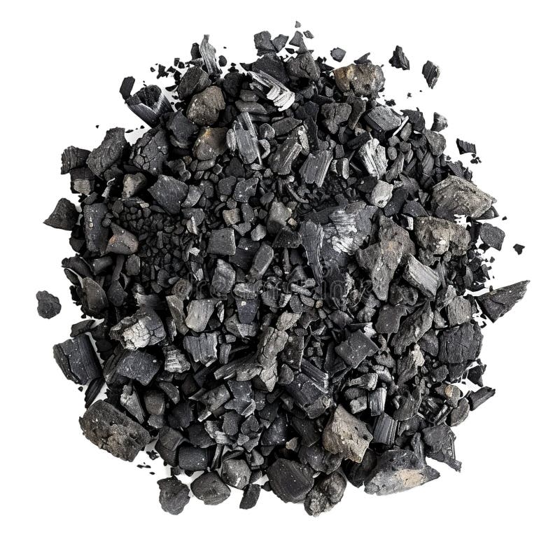 Pile of Charcoal Chunks Isolated on Transparent Background Stock Photo ...