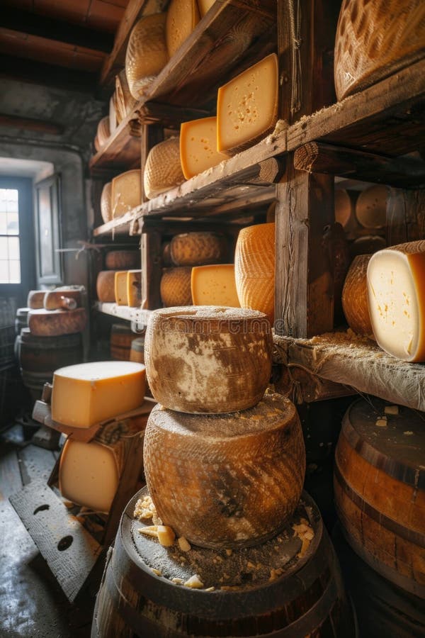 A Pile of Cheese Blocks Stacked on Top of Each Other, Various Types and ...