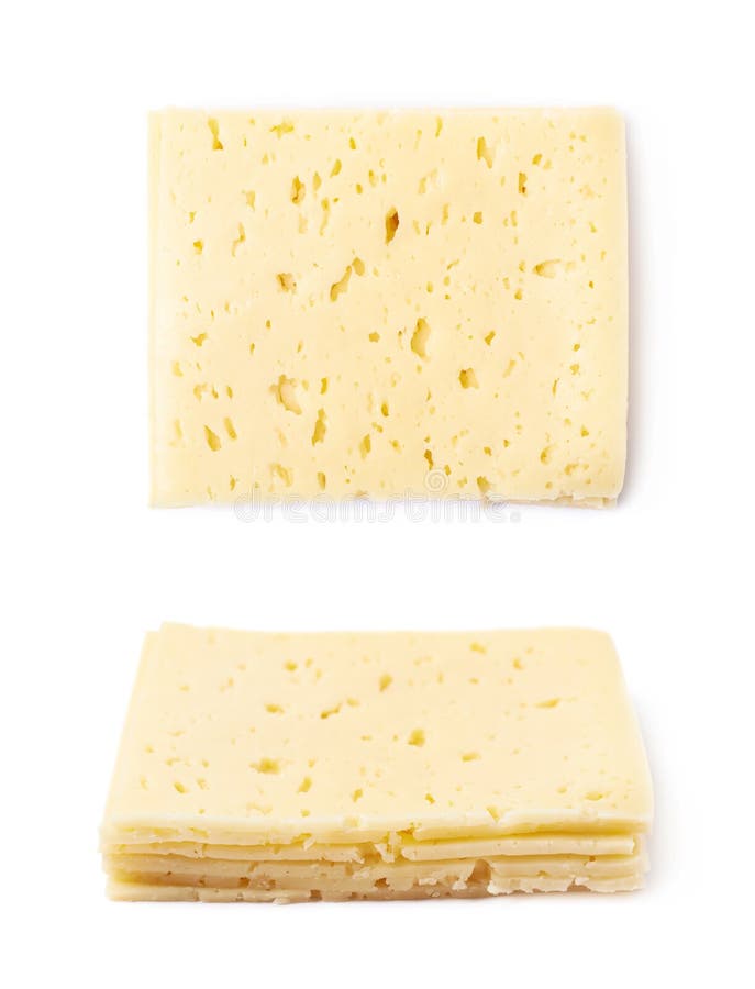 Pile of Cheese Slices Isolated Stock Photo - Image of closeup, food ...