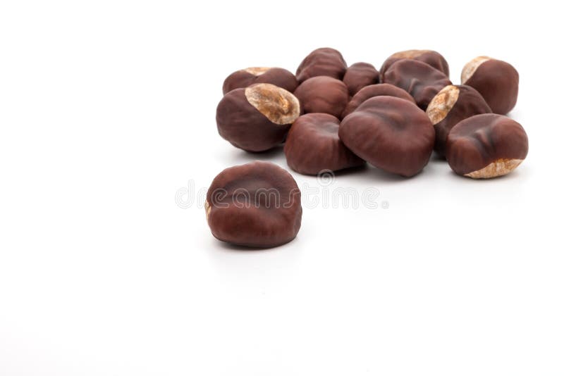 A pile of dry chestnuts stock photo. Image of nutshell - 166977338