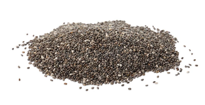 Pile of Chia Seeds on White Background Stock Photo - Image of chia ...
