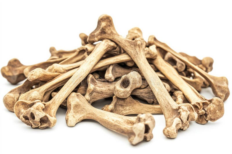 Pile of Chicken Bones on White Background. Neural Network AI Generated ...