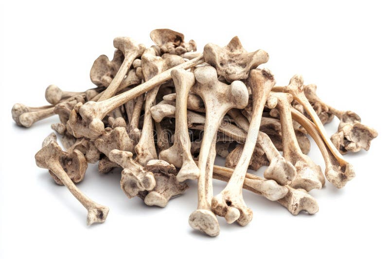 Pile of Chicken Bones on White Background. Neural Network AI Generated ...