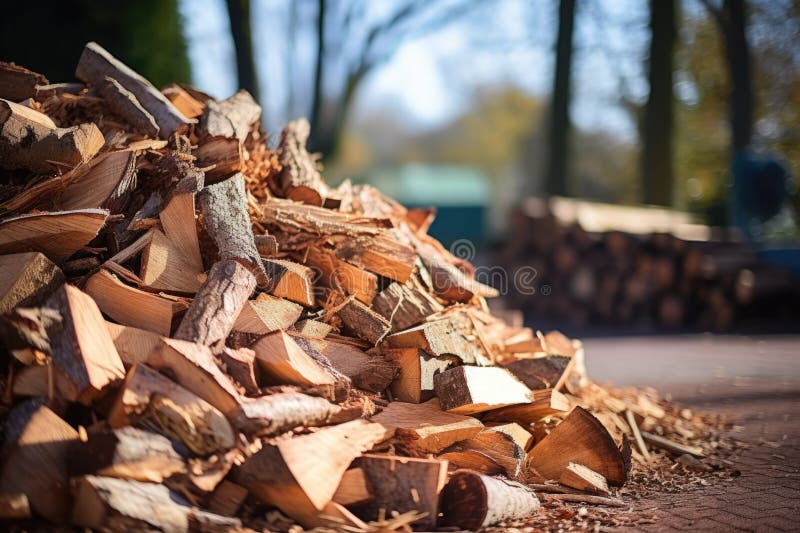 A Pile of Chipped Waste Wood Ready for Recycling Stock Illustration ...