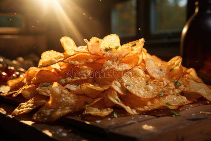 A Pile of Chips is Falling into a Pile O Stock Illustration ...