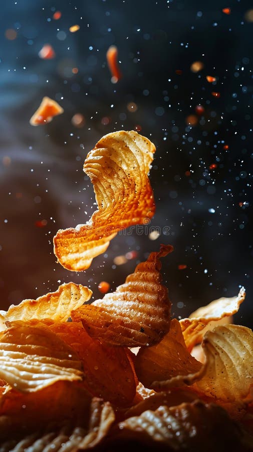 A Pile of Chips Falling into the Water Stock Photo - Image of fall ...