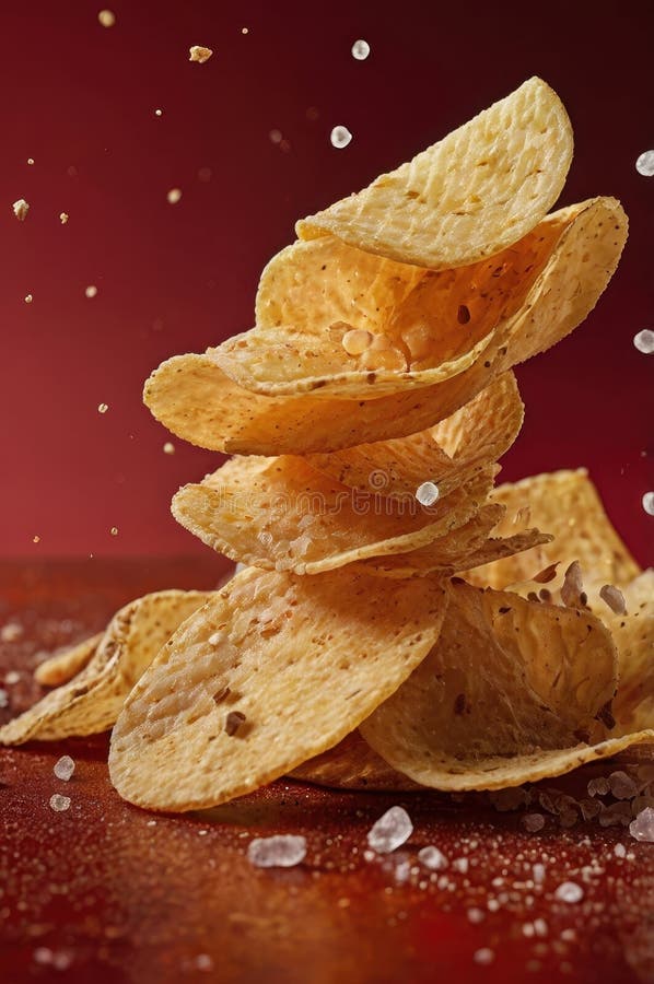 Pile of Chips with Salt on Top Stock Illustration - Illustration of ...