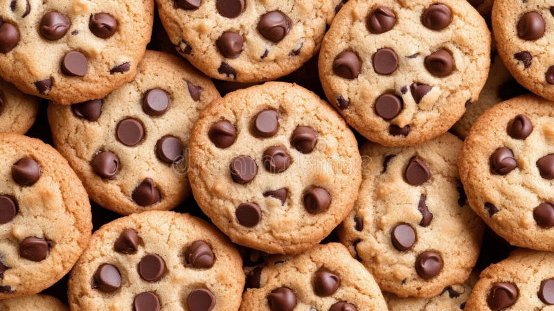 A Pile of Chocolate Chip Cookies with a Bunch of Them, AI Stock Photo ...