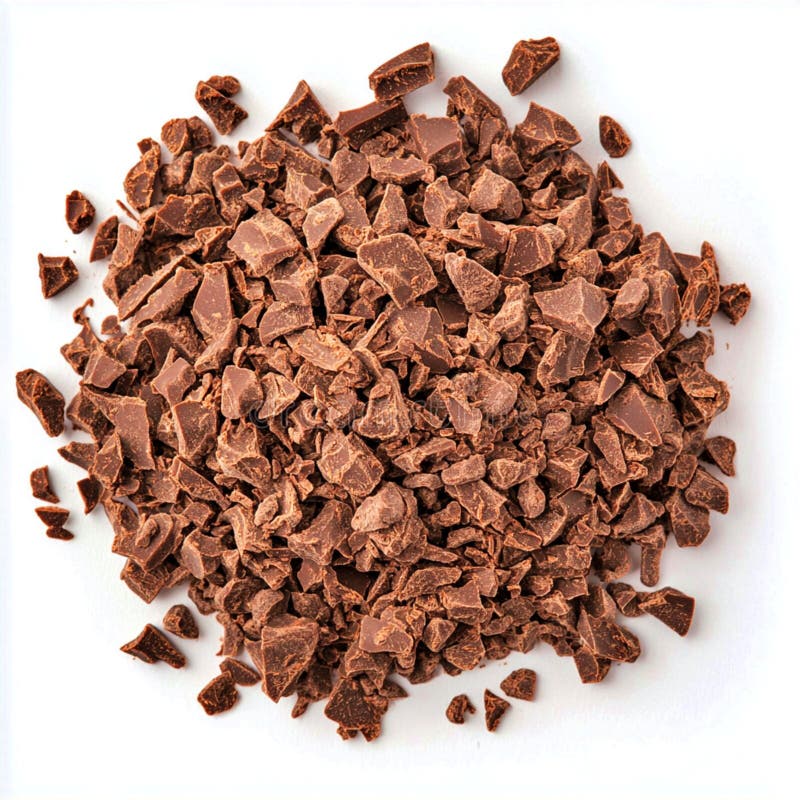 A Pile of Chocolate Chunks on a White Surface Viewed from Above in a ...