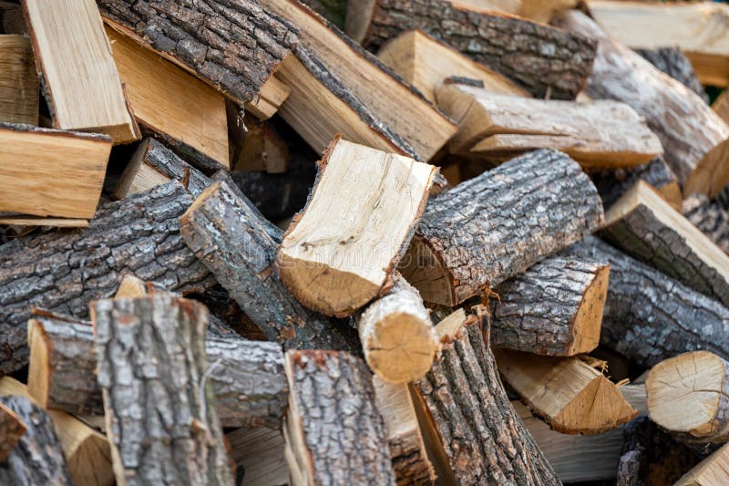 Pile of Chopped Firewood Close Up Stock Image - Image of natural ...