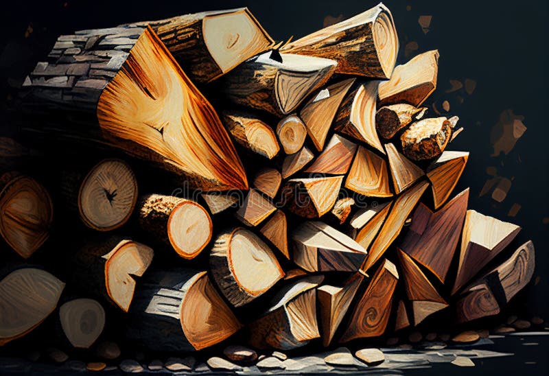 A Pile of Chopped Wood. AI Generated Stock Illustration - Illustration ...