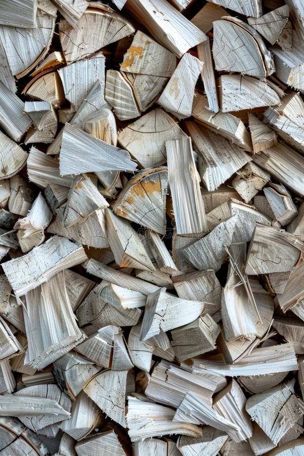 A Pile of Chopped Wood on a Table, Suitable for DIY Projects Stock ...