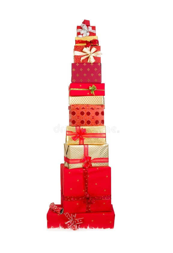 Pile of christmas presents stock image. Image of high - 61210299