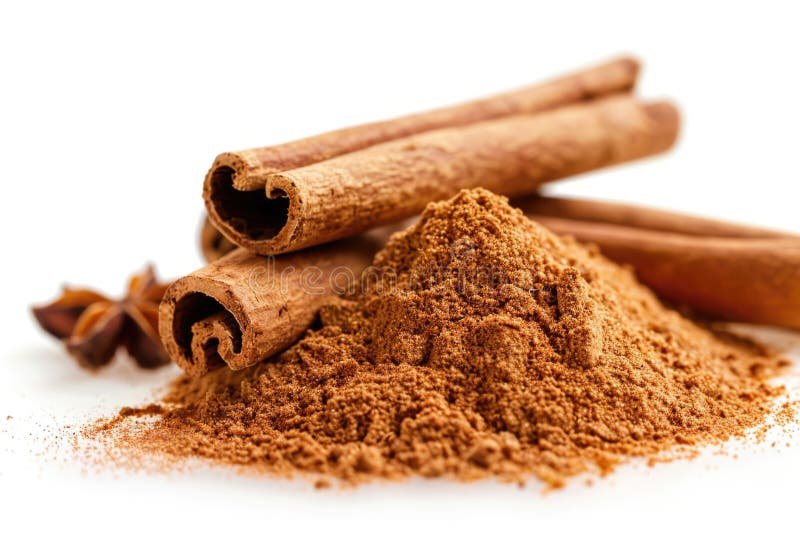 A Pile of Cinnamon Powder and Cinnamon Sticks Stock Image - Image of ...
