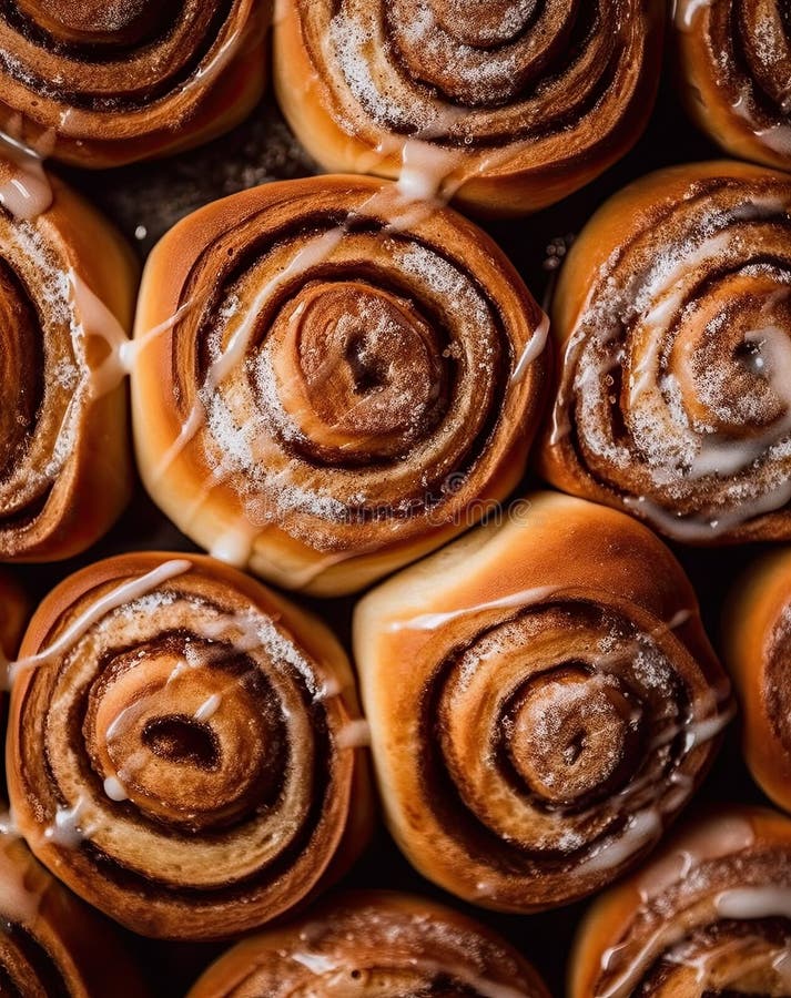 A Pile of Cinnamon Rolls on Top of Each Other Stock Illustration ...