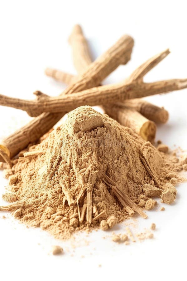 A Pile of Cinnamon Sticks Next To a Pile of Powder Stock Photo - Image ...