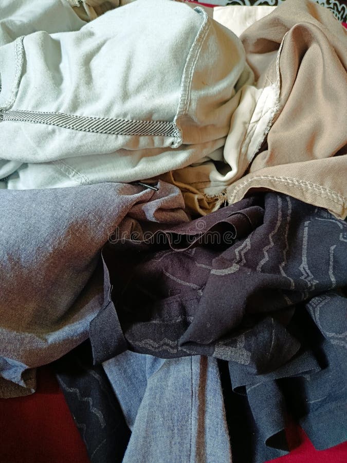 Pile of Clean Clothes that Haven& X27;t Been Folded Stock Image - Image ...
