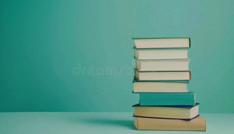 Pile of Closed Books on Light Green Background, Back To School Concept ...