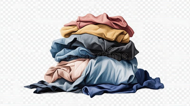 Pile of Clothes, Clothing Heap, Laundry Stack Stock Illustration ...