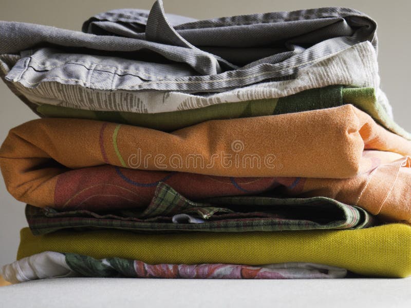 Pile of Clothes for Ironing. Stock Image - Image of hygiene, home ...