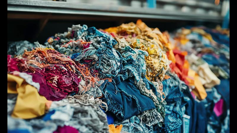 Pile of Clothes with a Variety of Colors and Textures. the Clothes are ...