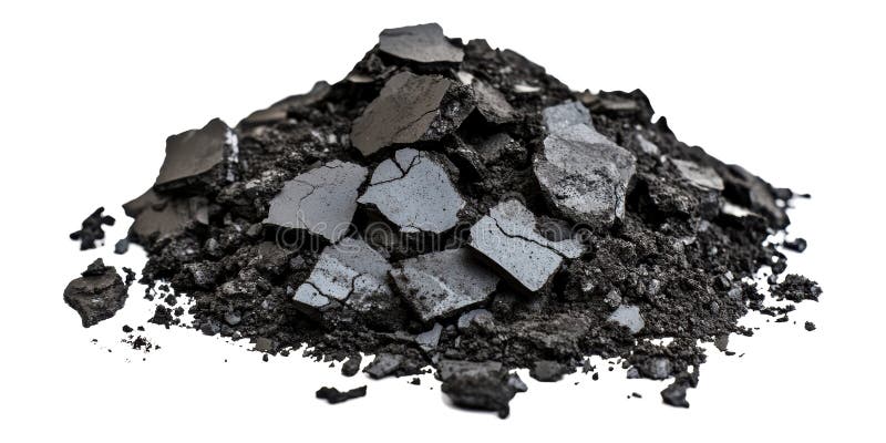 Pile of Coal Fragments and Dust Isolated on Transparent Background ...