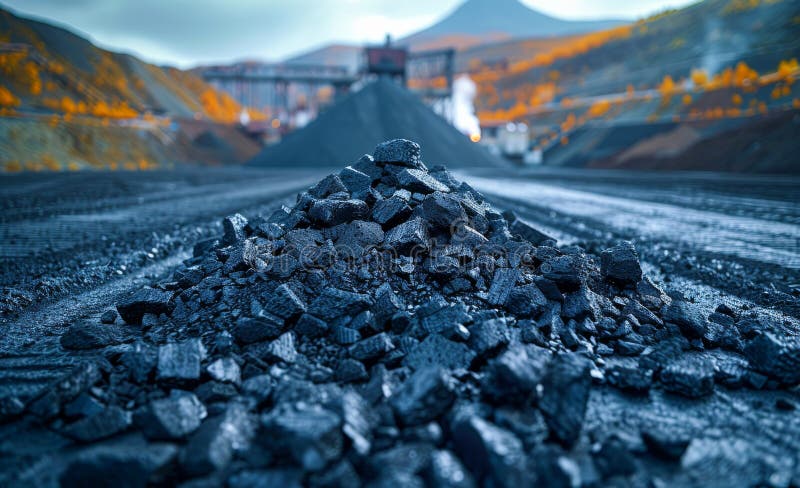 A Pile of Coal is on the Ground Stock Image - Image of lignite ...