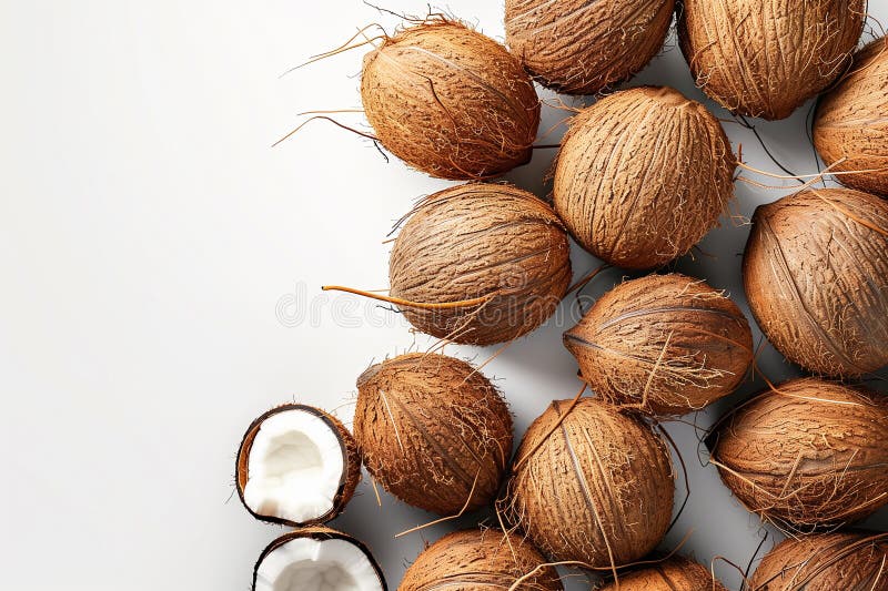 A Pile of Coconuts Next To a Whole Coconut Stock Photo - Image of fruit ...