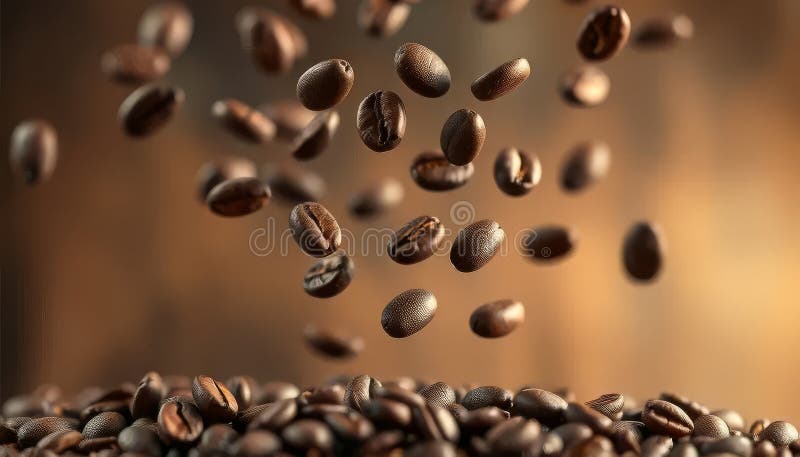 Pile of Coffee Beans is Falling from the Sky Stock Photo - Image of ...