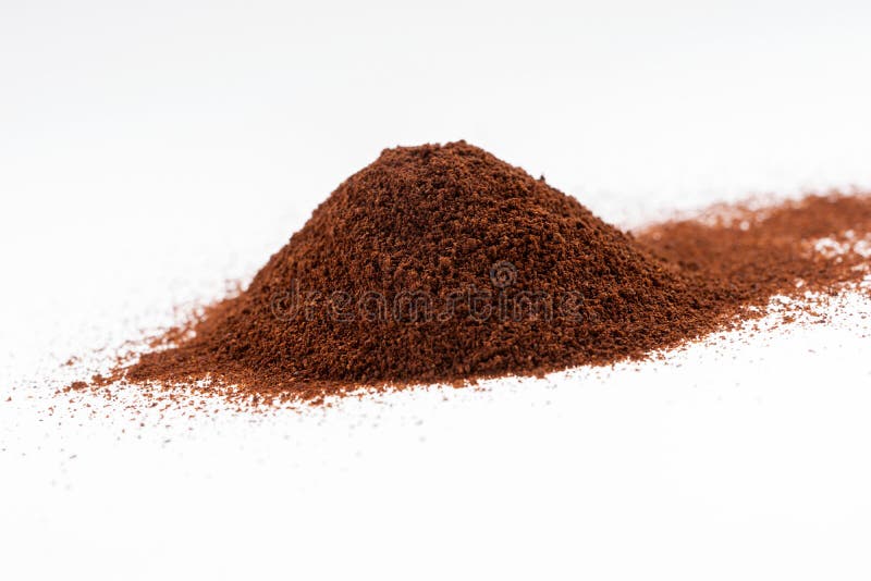 Coffee Powder Splash Isolated on White. Panorama Stock Image - Image of ...